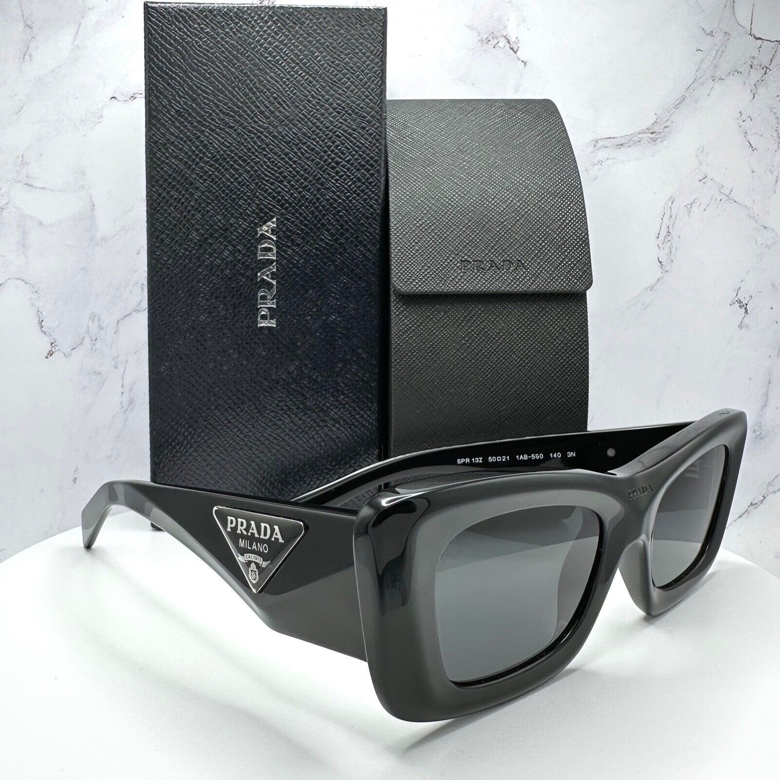 Prada Prada Sunglasses Black Triangle Metal Plaque Front Logo | Grailed