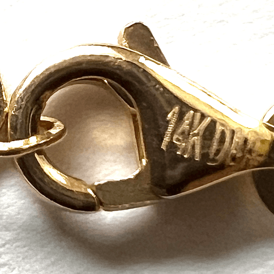 Handmade 14K Real Gold evil Eye paperclip Bracelet | | Grailed