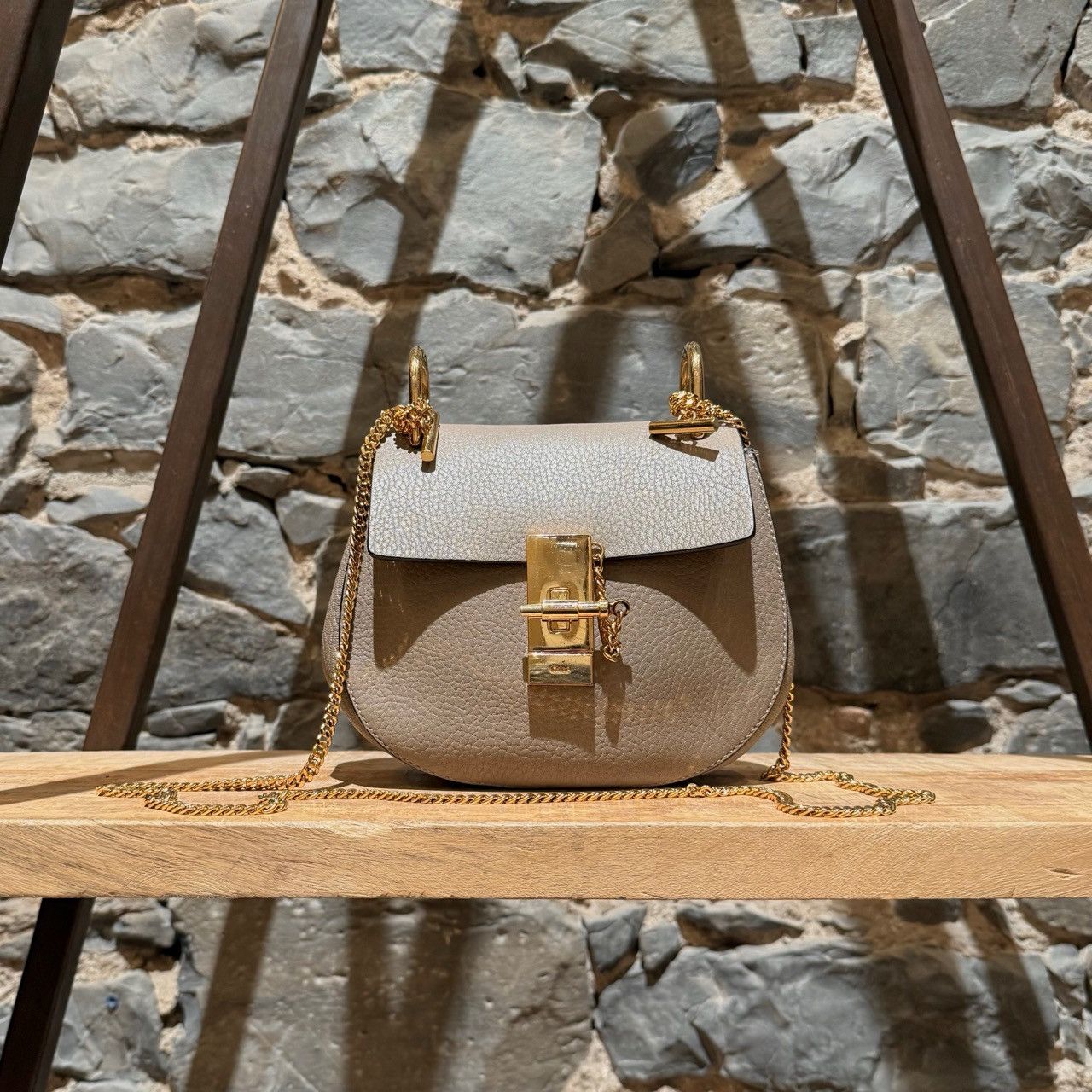 Chloe Chloé Grey Grained Small Drew Chain Bag | Grailed