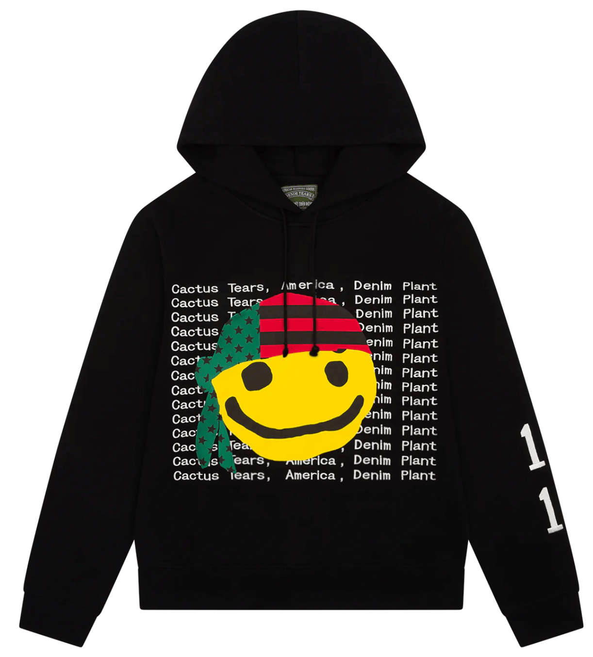 DENIM TEARS x Cactus Plant Flea Market Smiley Cactus Tears Hooded Sweat ...