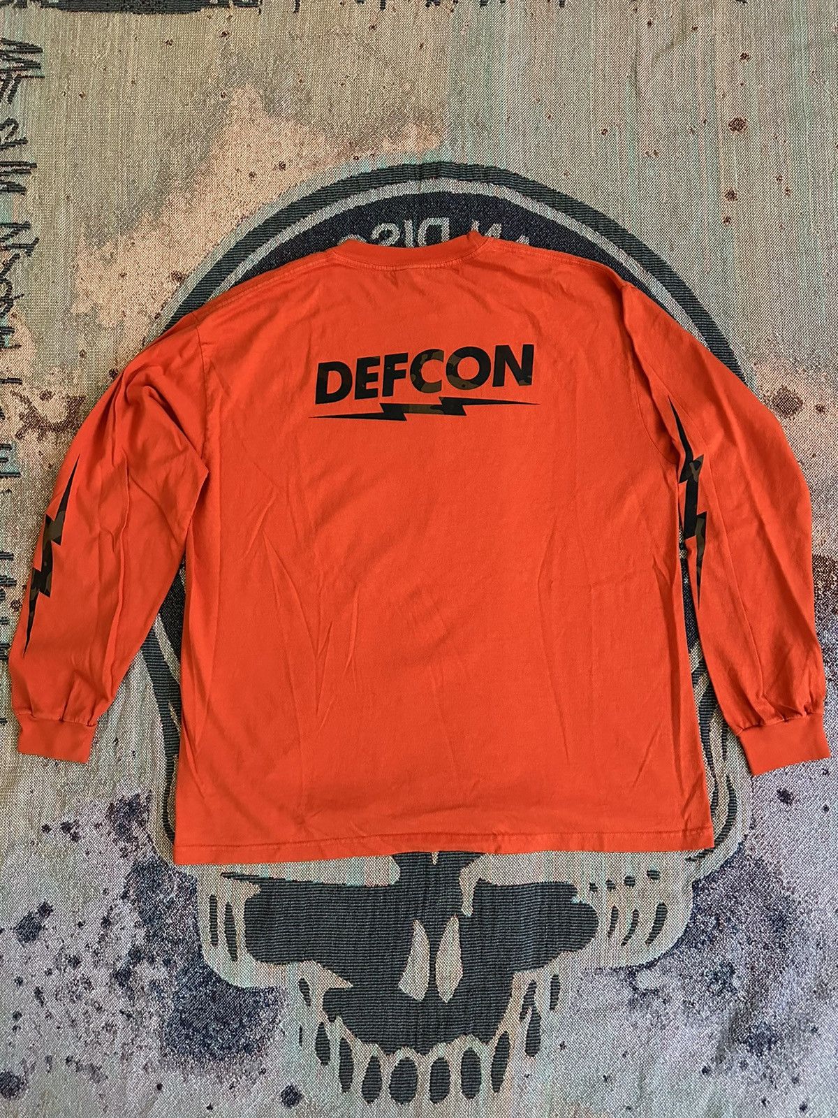 DEFCON DEFCON GROUP LONGSLEEVE LOGO BOLTS HIT XL ORANGE | Grailed