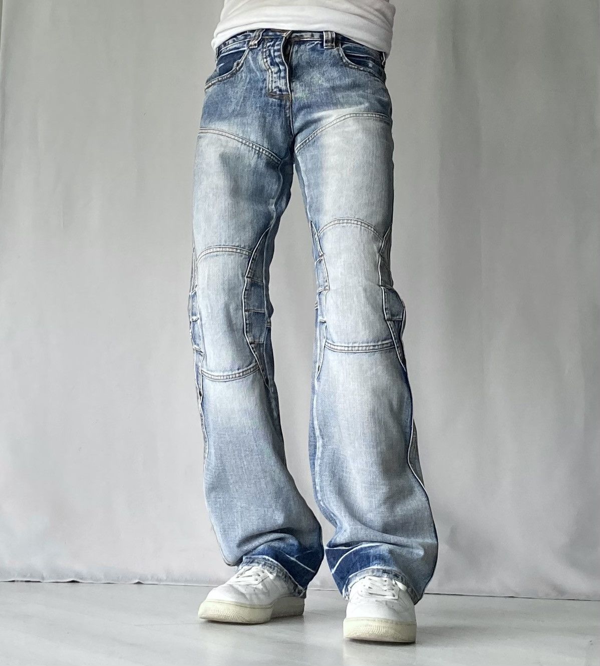 Japanese Brand × Streetwear × Vintage Vintage Fishbone Flared Denim ...