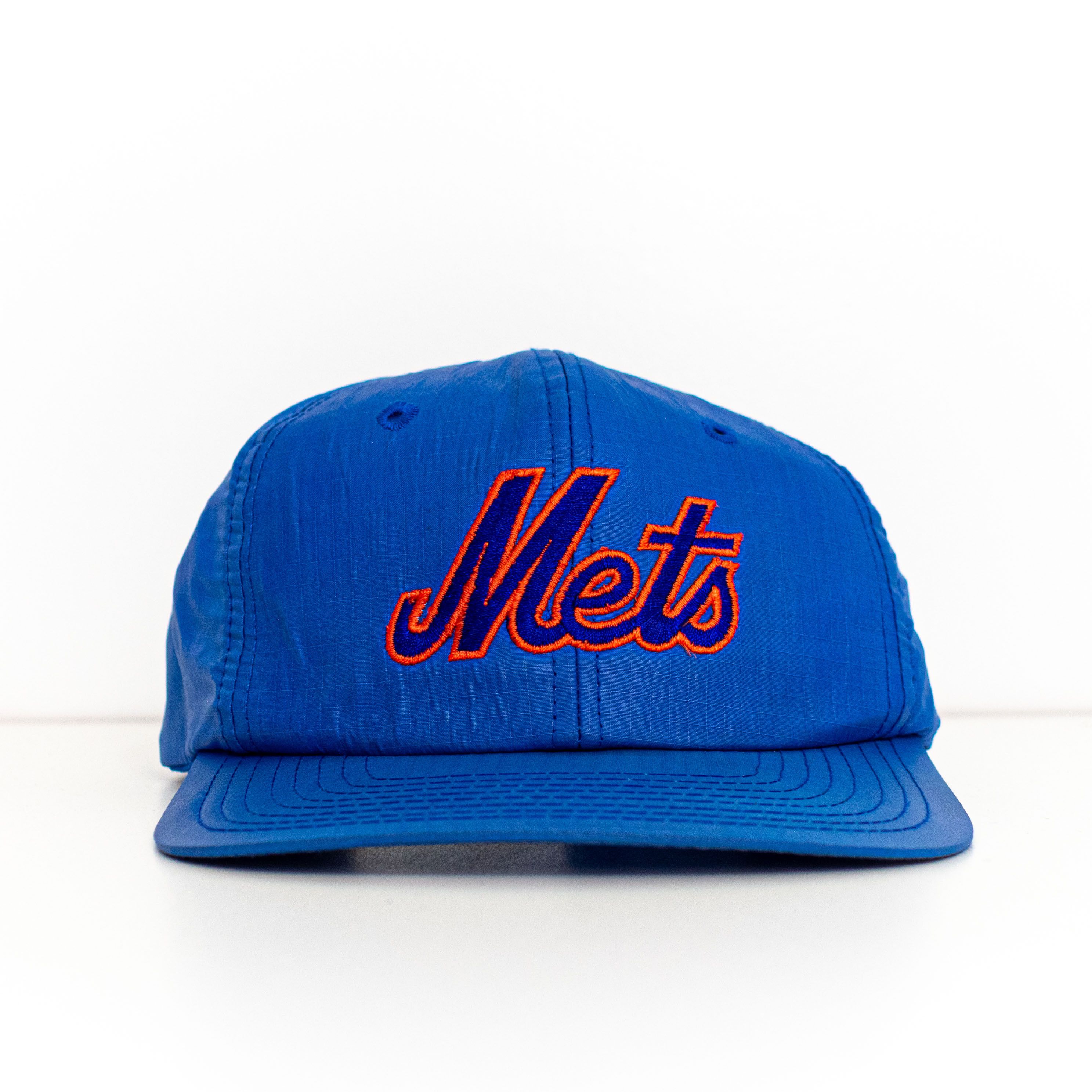 Vintage MLB New York Mets Script HeadStart Computers SnapBack Hat | Grailed