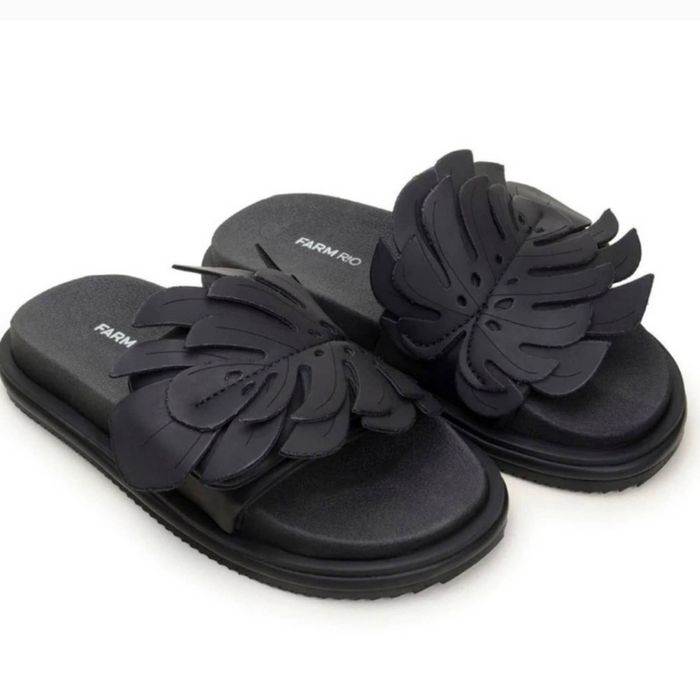 Farm Rio New Farm Rio Monsters Anatomic black slides sandals 8 | Grailed