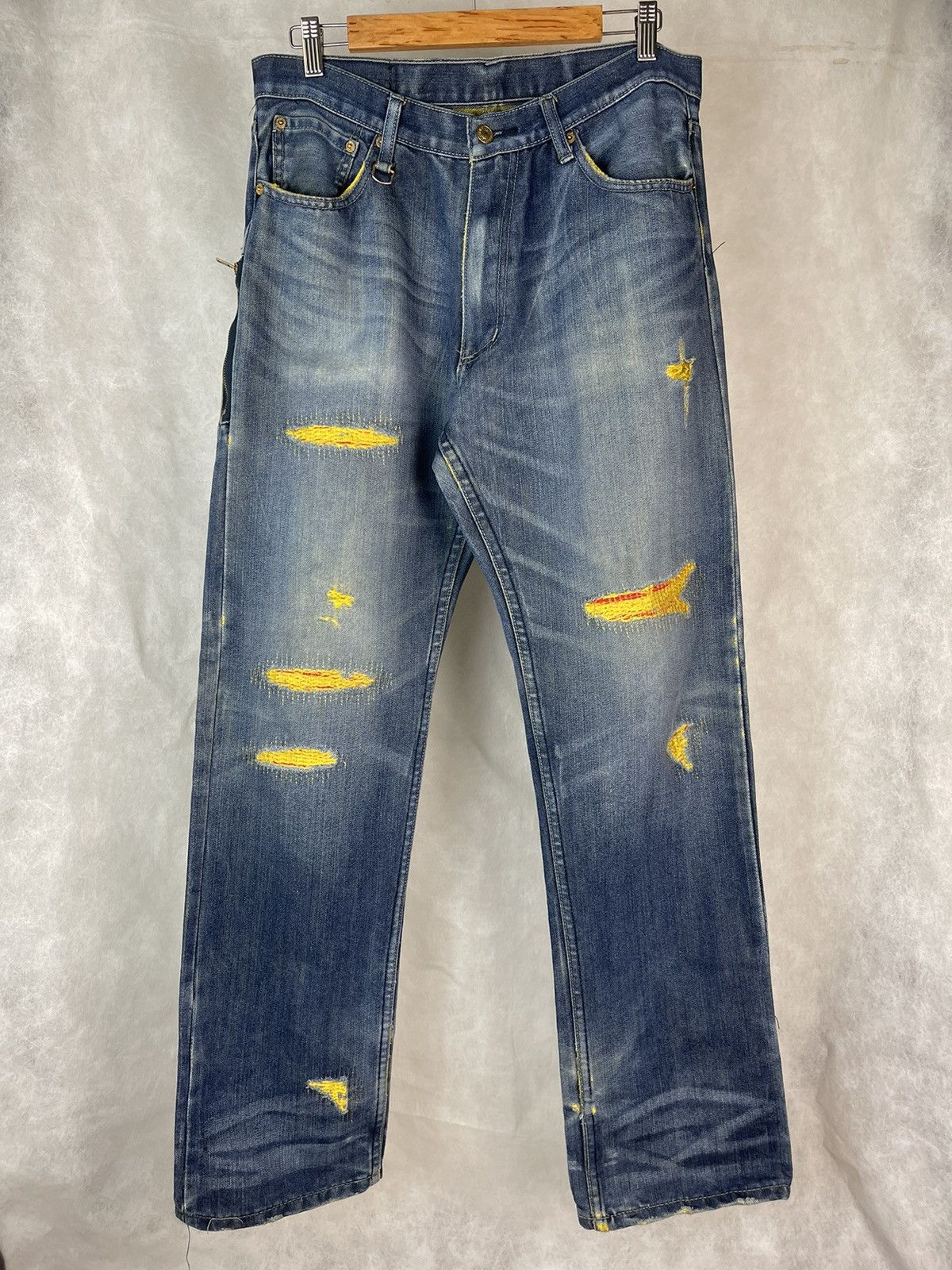 Levi's Levis x kazuki kuraishi x clot selvedge gold denim pants | Grailed