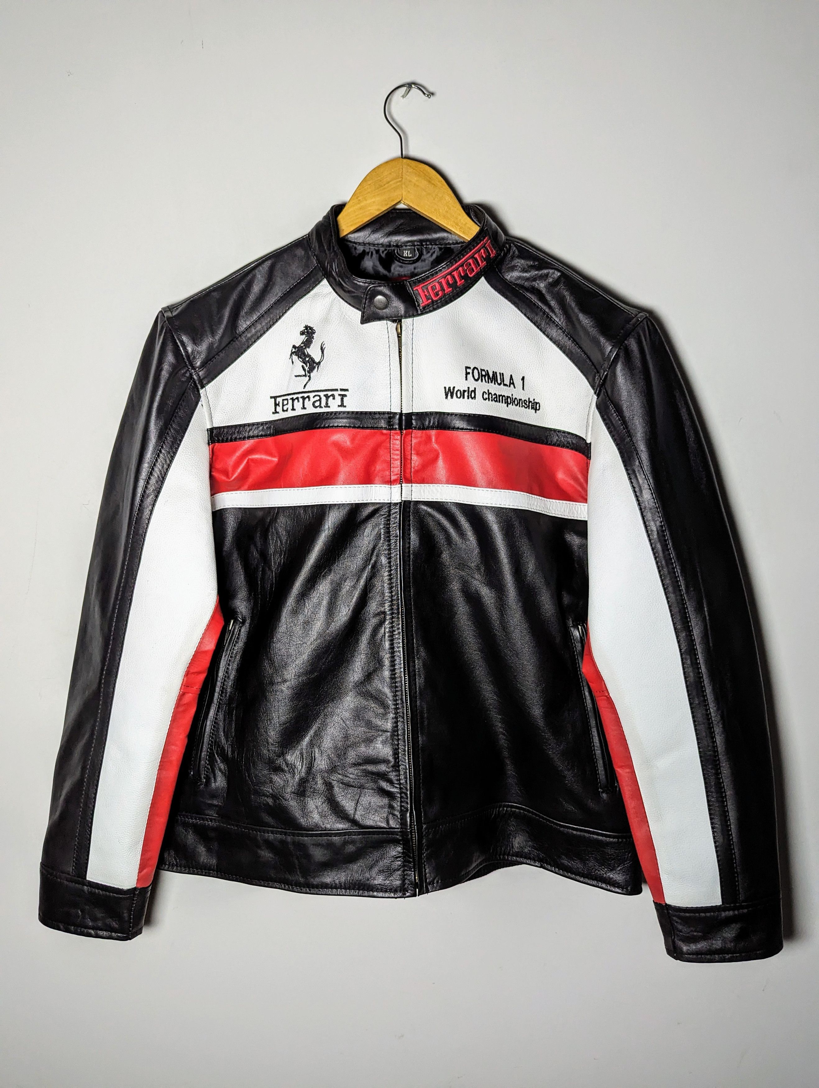 Ferrari 🔥VINTAGE FERRARI LEATHER JACKET Formula 1 STREETWEAR Racing ...