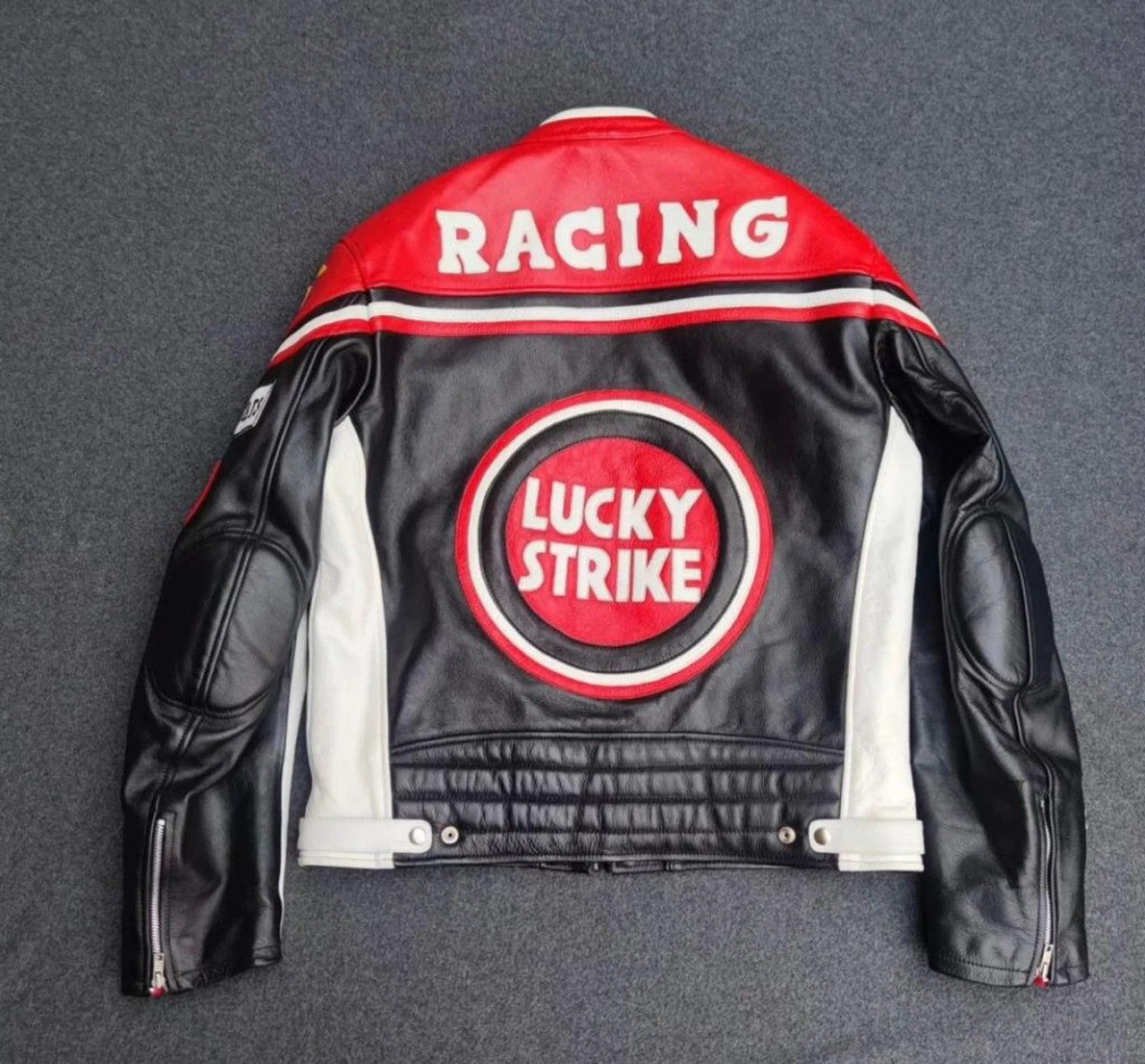 Genuine Leather Real Leather Suzuki Lucky Strike Racing Leather Jacket ...