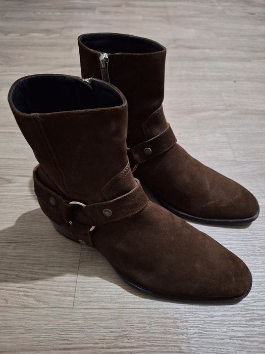 Saint Laurent Paris SLP - HEDI SLIMANE - Brown Suede Wyatt Harness ...