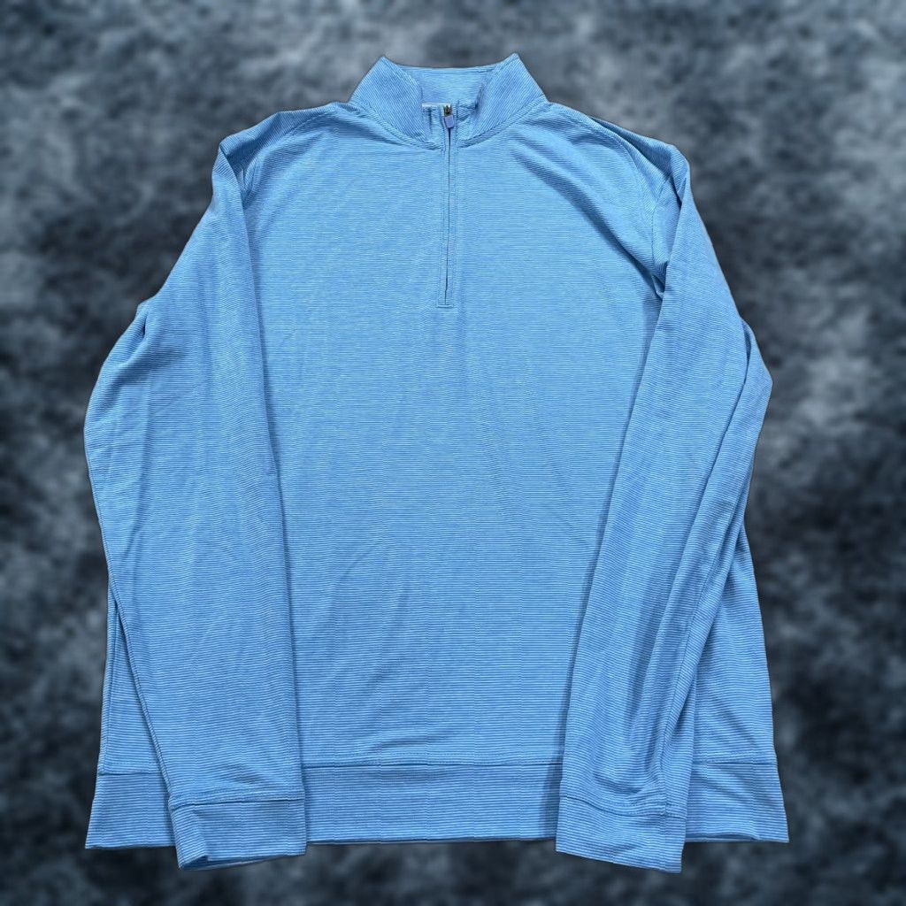 johnnie-O Johnnie-O Jacket Mens M Blue Striped 1/4 Zip Golf Pullover ...
