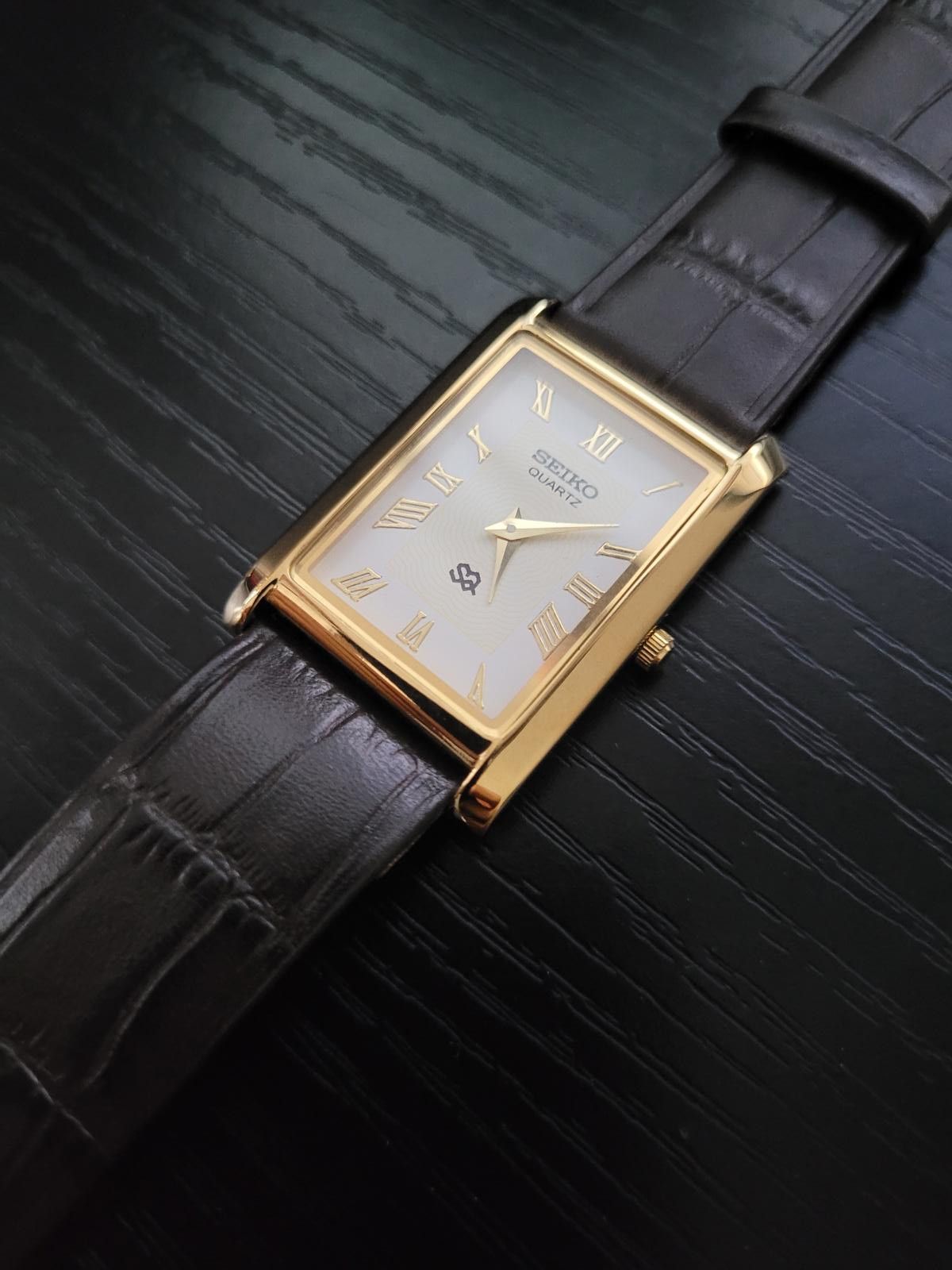 Seiko 🔥NOS - Rare Vintage Seiko Slim Tank Men's Leather Watch | Grailed