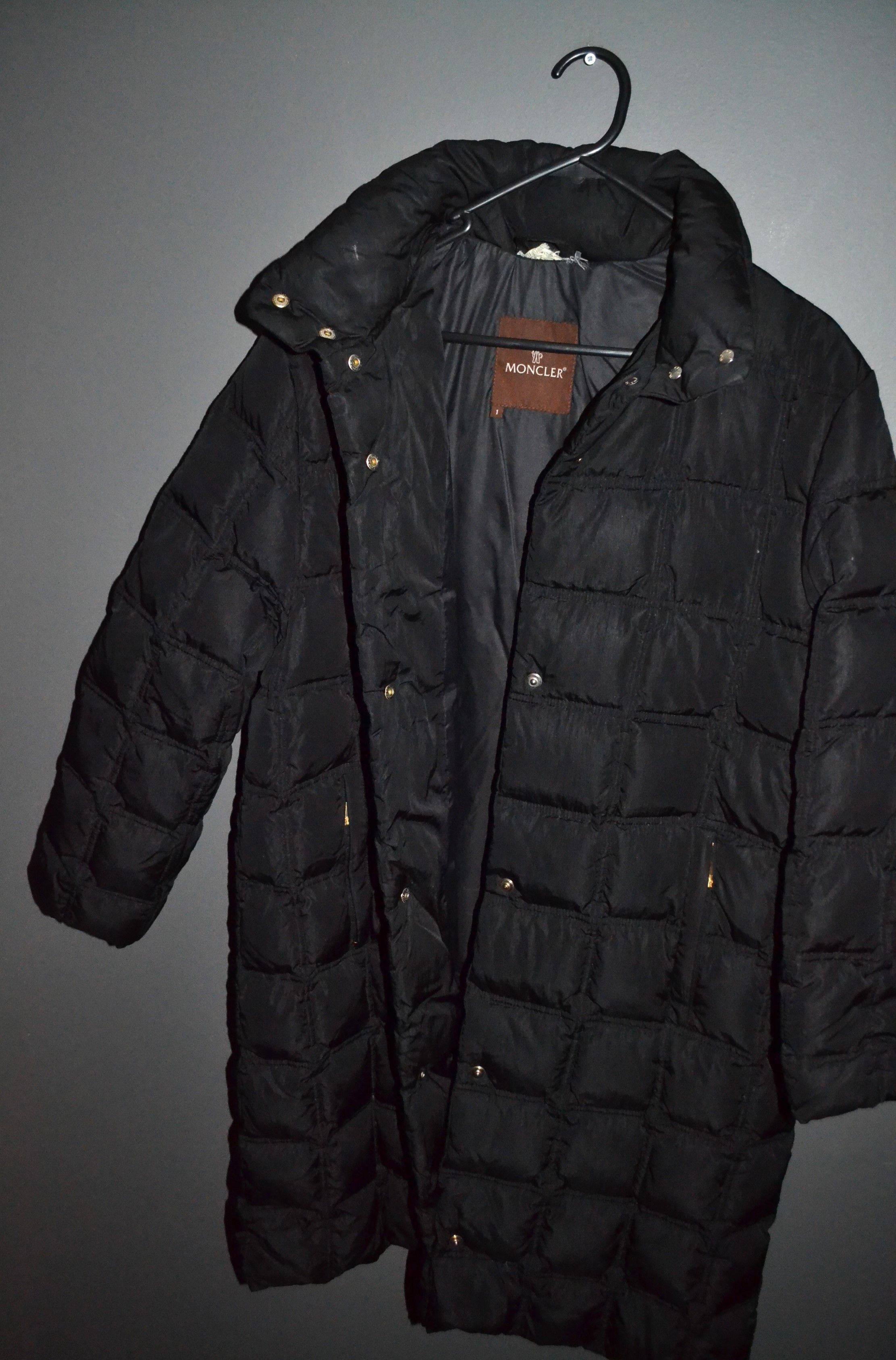 Moncler Moncler Vintage Brown Label Black Long Down Jacket Parka 1 S ...
