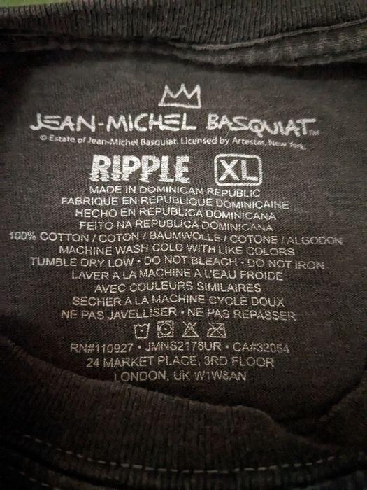 Ripple Junction Jean Michel Basquiat Shirt Ripple Junction Gray Size XL ...