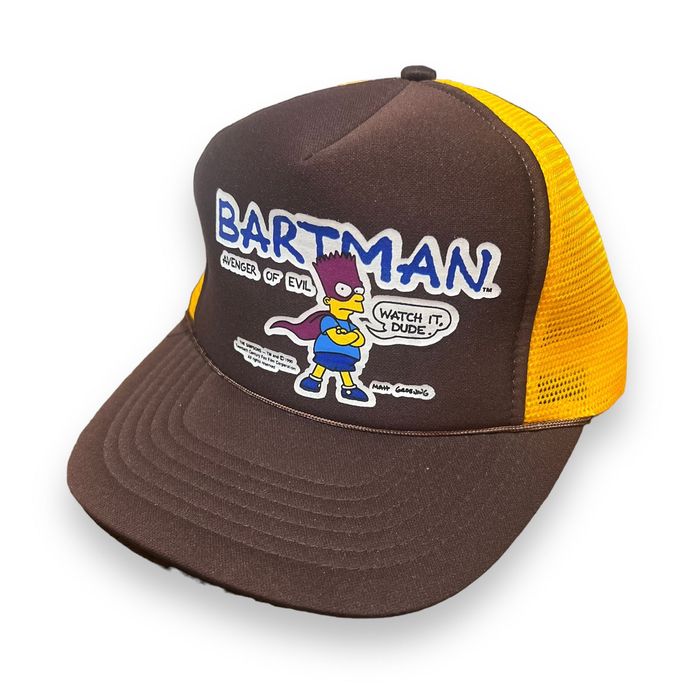 Vintage Vintage 1990 The Simpsons Bart Simpson Bartman Trucker Hat S ...