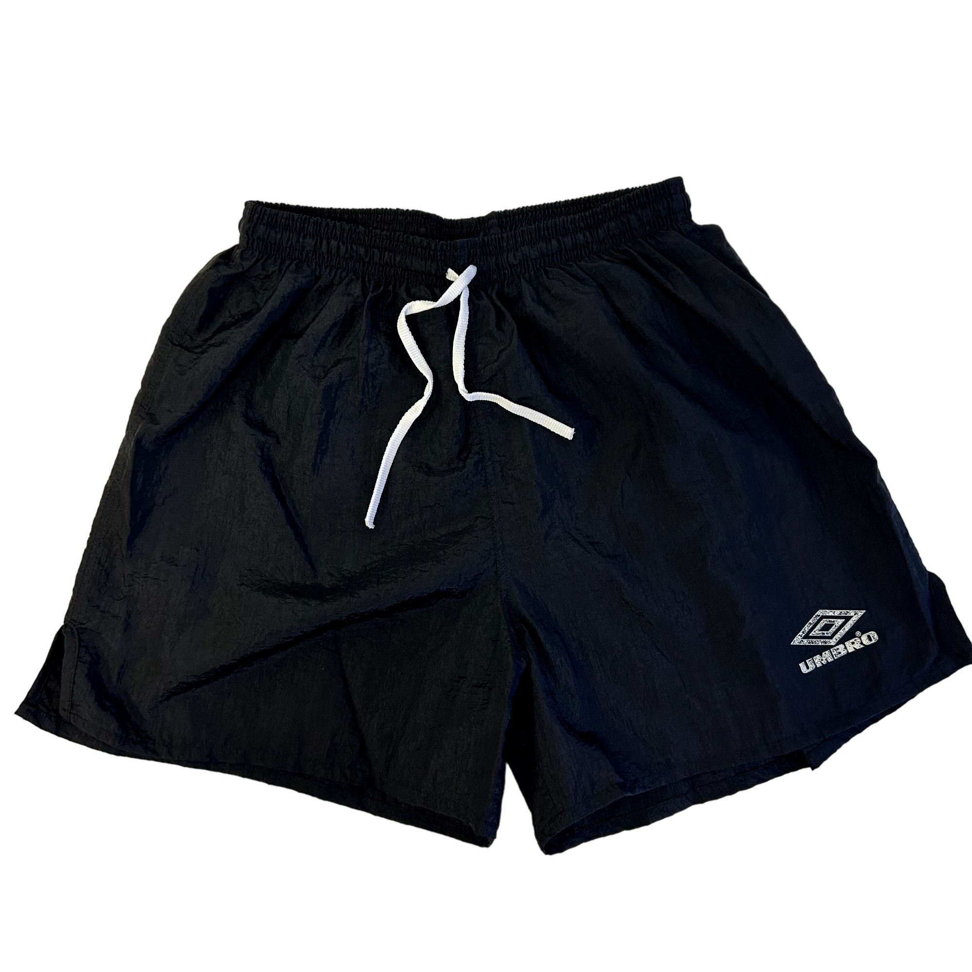 Umbro 80's Umbro LOGO Black Nylon Athletic Football Soccer Shorts | Grailed