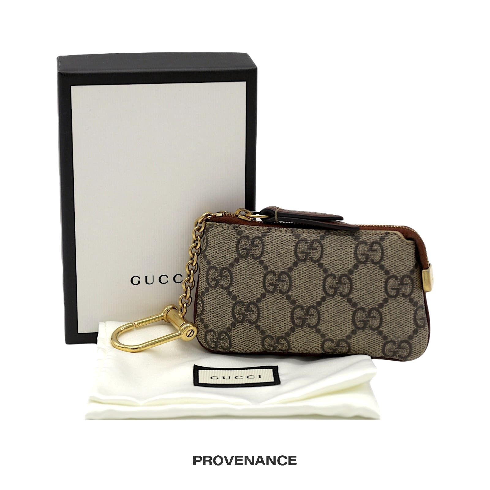 Gucci 🔴 Gucci Key Pouch Cles - GG Supreme Brown | Grailed