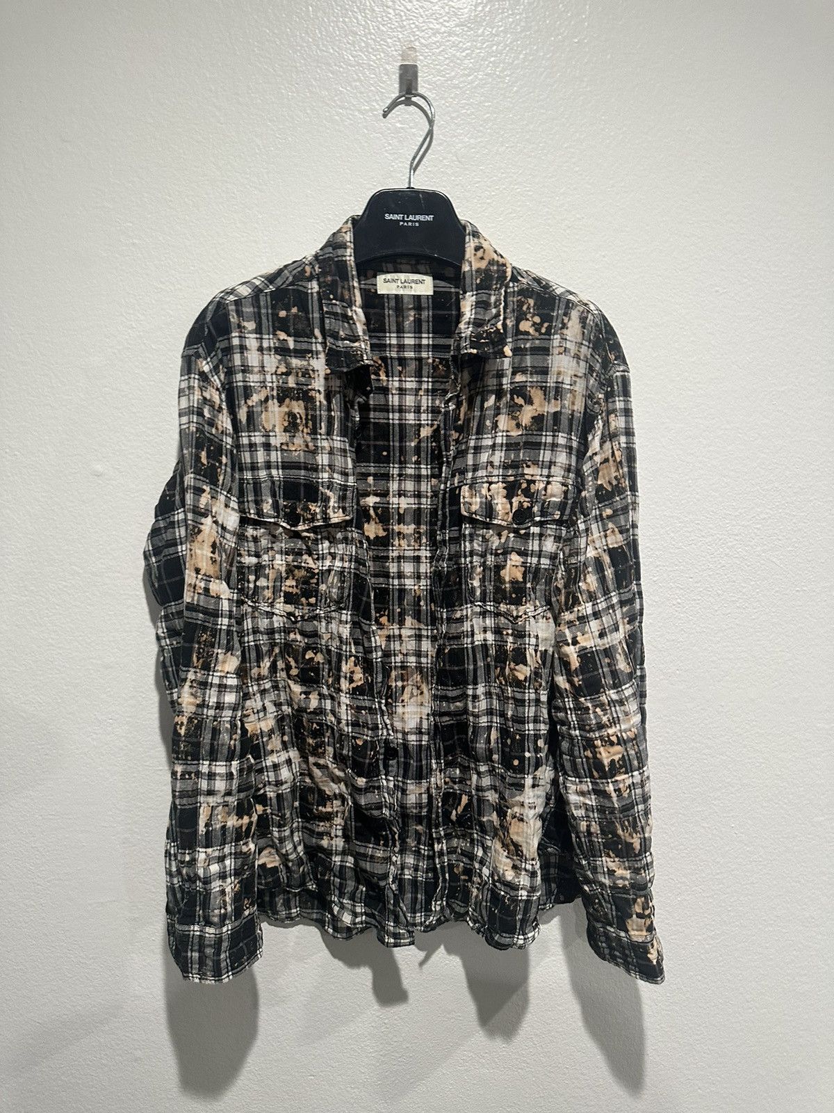 Hedi Slimane × Saint Laurent Paris SS16 Surf Sound Bleached Flannel ...