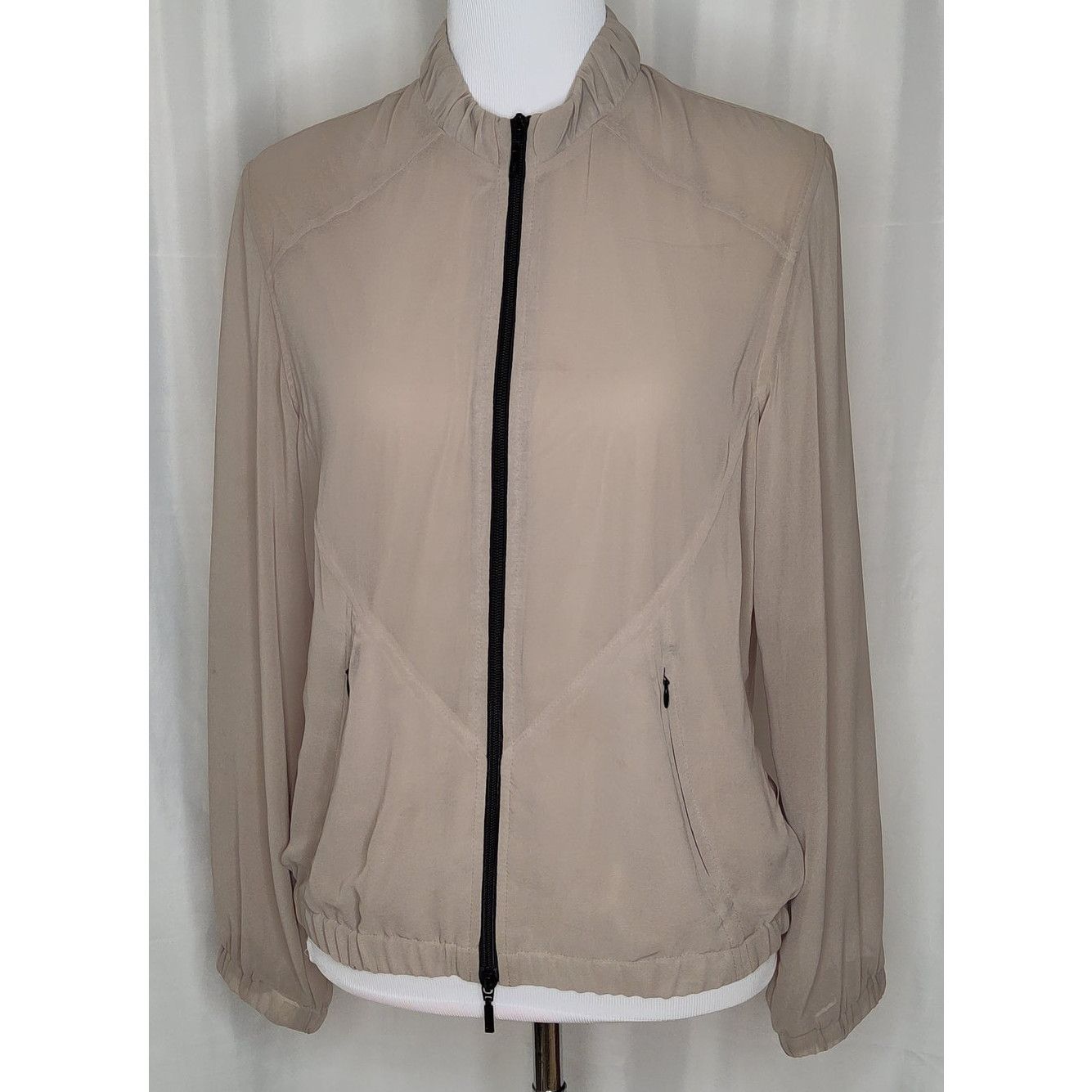 Wonder Anatomie Anatomie Sheer Travel Dual Zipper Jacket Sand Beige ...