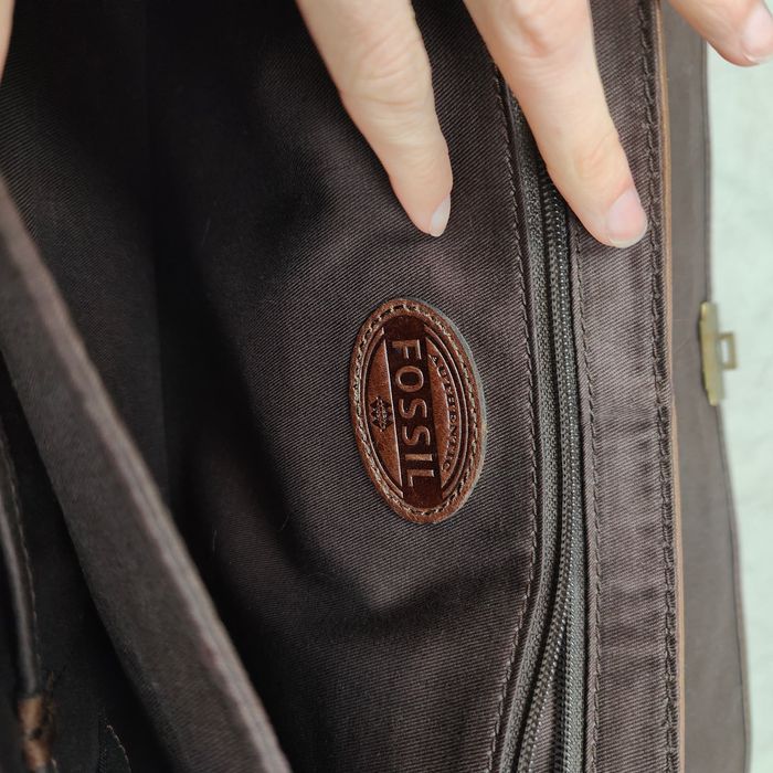 Fossil Fossil Briefcase Brown Pebbled Leather Clasp Lock | Grailed
