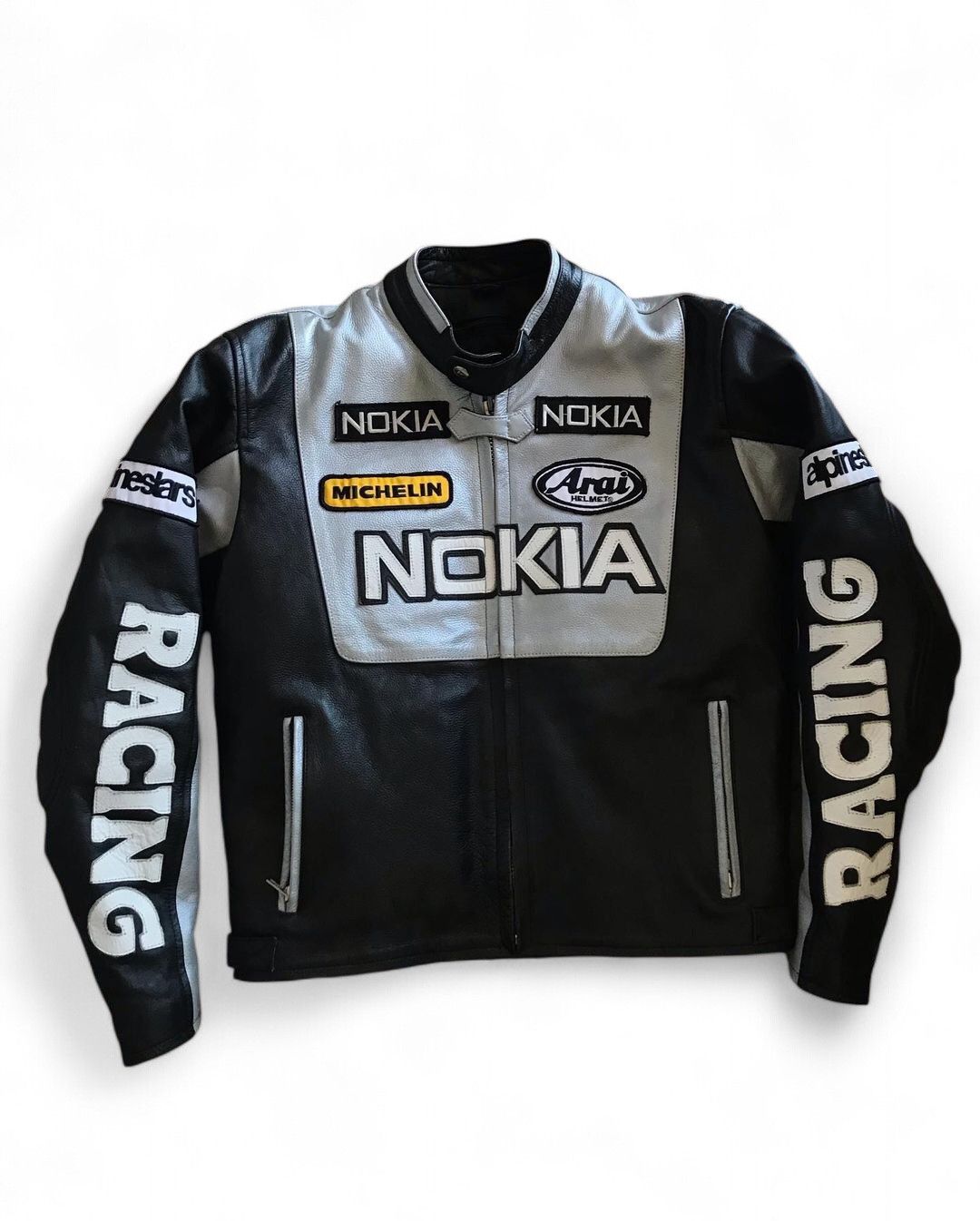 Leather Jacket × MOTO × Streetwear Nokia Leather Racing Jacket | Grailed