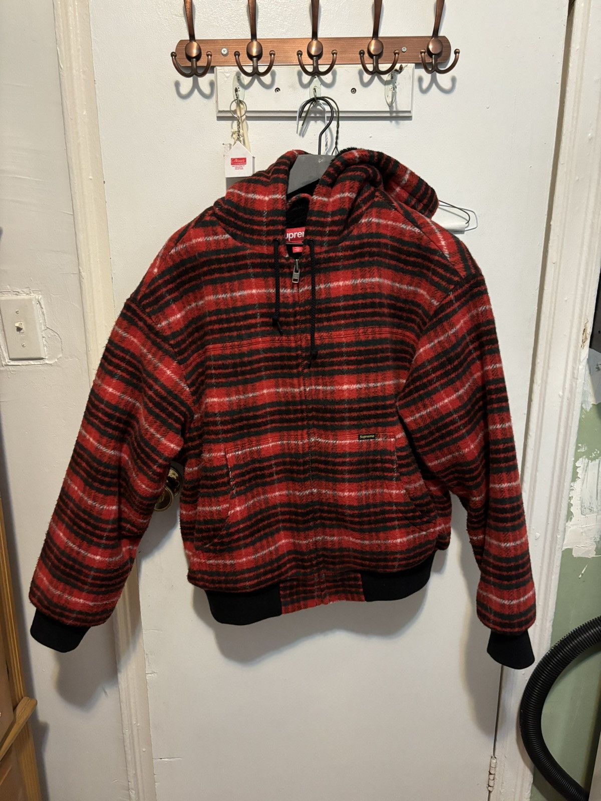 Supreme Supreme Plaid Wool Hooded Work Jacket | Grailed