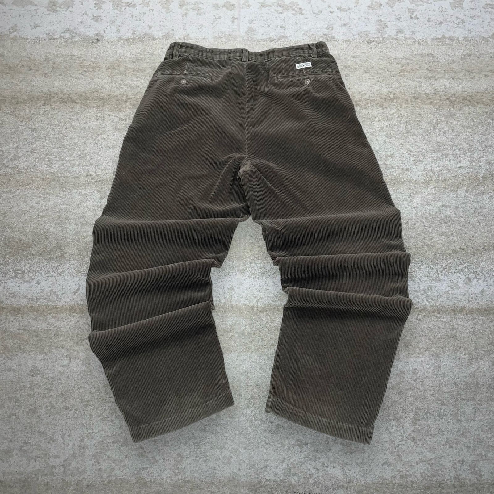Polo Ralph Lauren Vintage Polo Corduroy Pants Green Pleated Front Baggy 90s | Grailed