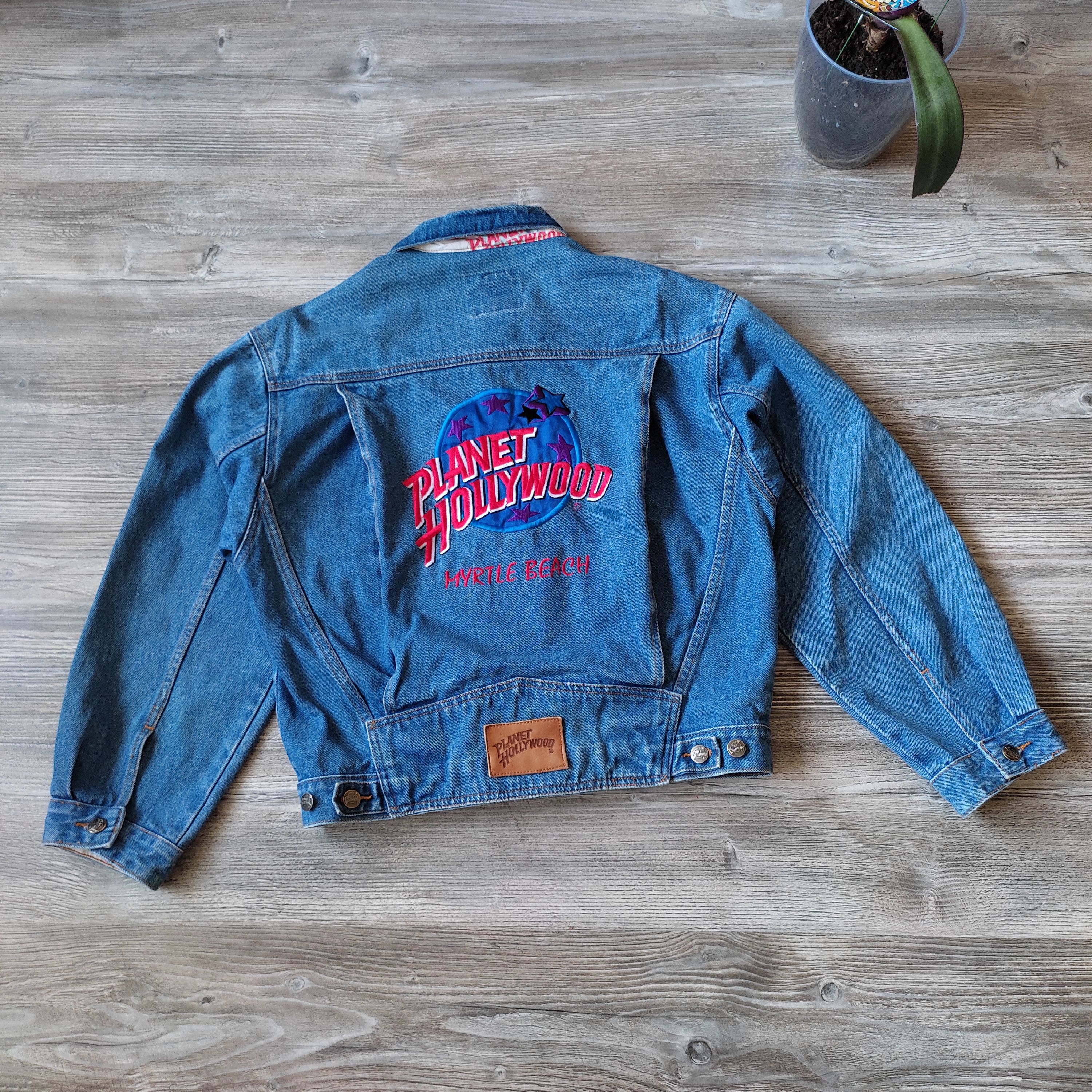Vintage Womens Vintage Denim Jacket Planet Hollywood 1991 Grailed