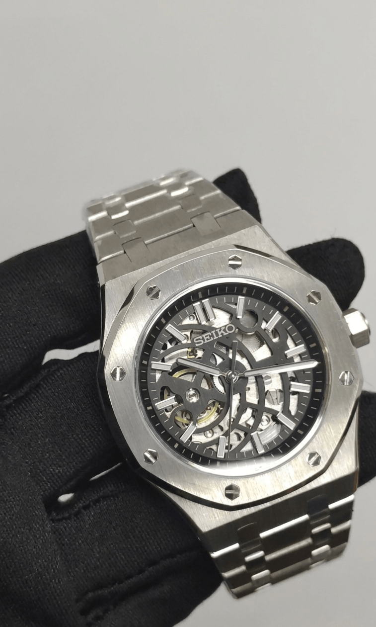 Seiko Skeleton Silver Oak AP Seiko Mod | Grailed