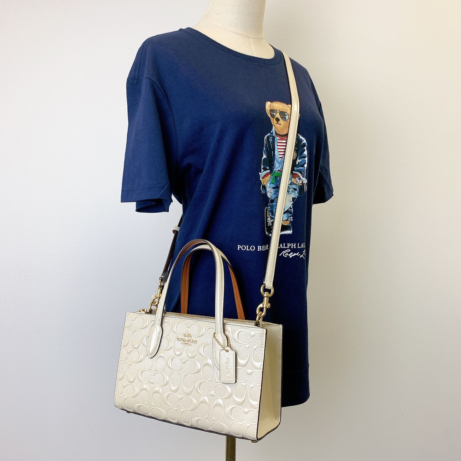 Coach Coach CT854 Nina Small Tote Bag In Signature Leather CHALK | Grailed