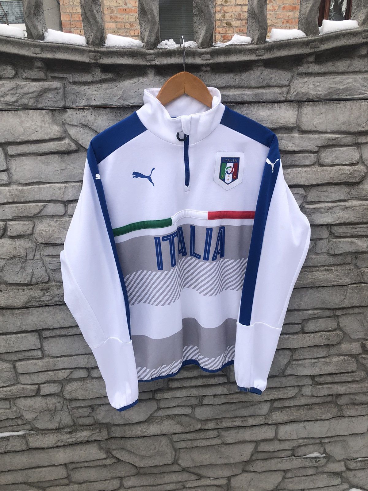 Puma × Soccer Jersey × Vintage PUMA ITALY TRAINING TOP 1/4 ZIP SEASON ...