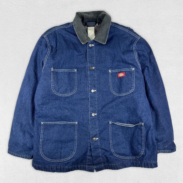 Vintage 90s Dickies Denim Field Chore Coat Blanket Lined Work Jacket | Grailed
