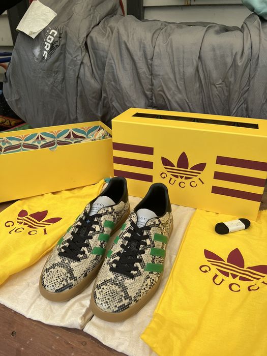 Adidas Adidas x Gucci python print Gazelle Sneaker | Grailed