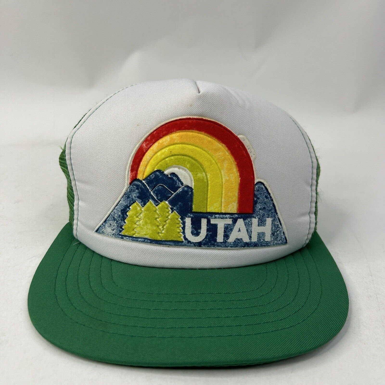 Vintage Vintage “Utah State Rainbow” Snapback Trucker Hat 2024 | Grailed