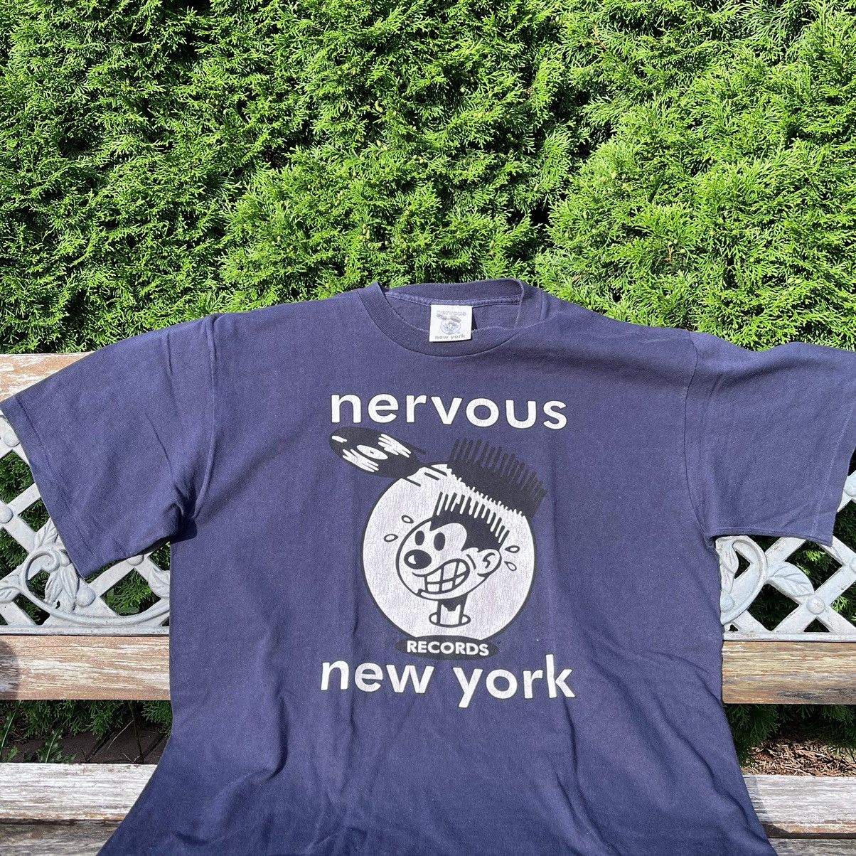 Rap Tees × Vintage Vintage 90s Nervous Records Logo promo single stitch ...