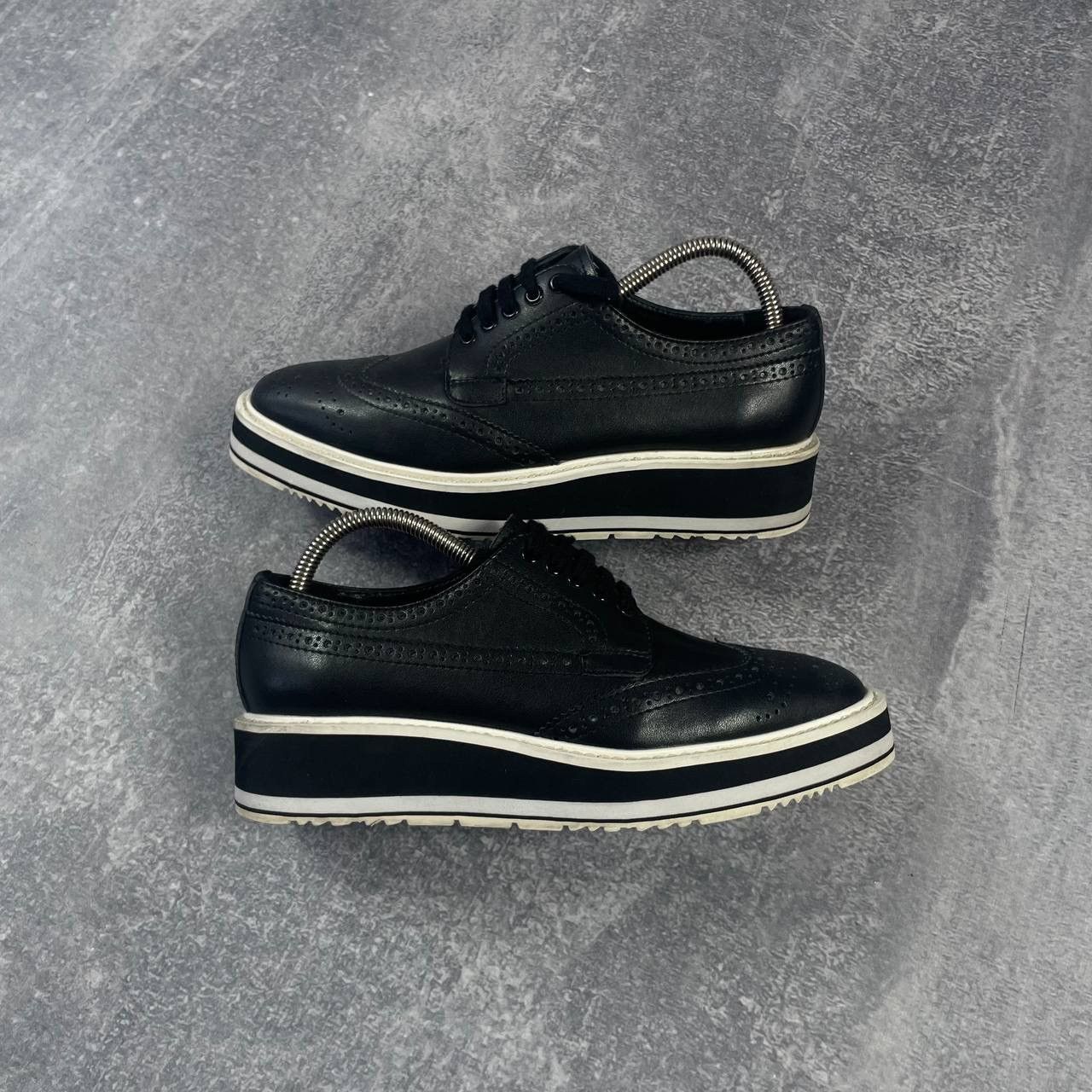 Japanese Brand × Prada × Vintage Luxury Brogue Platform Boots Prada 00s ...