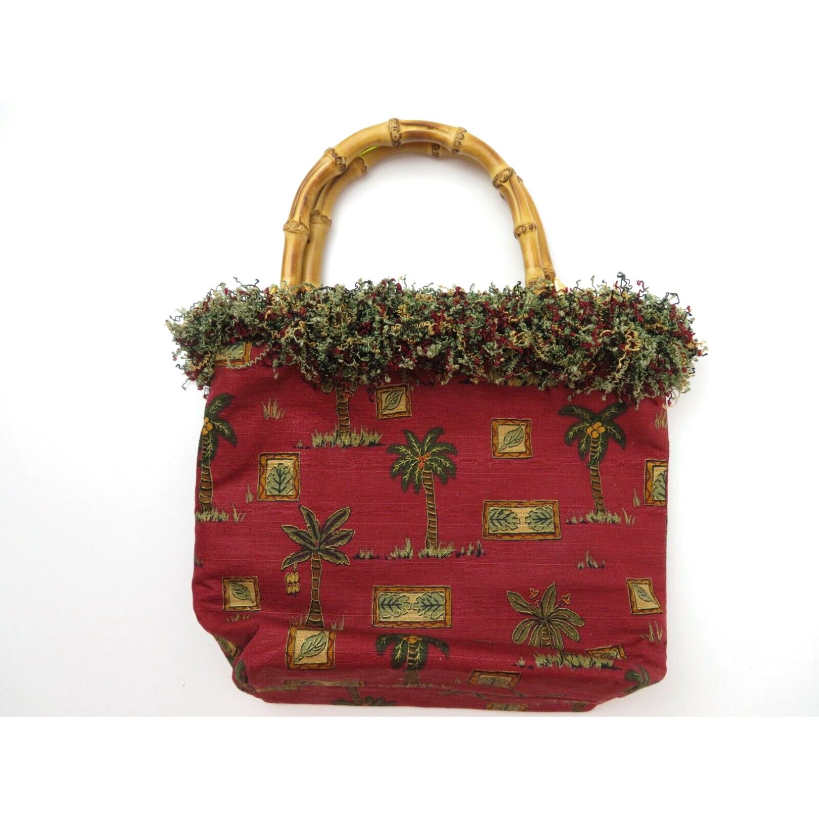 Vintage Red Palm Tree Purse Handbag 11" x 9" | Grailed