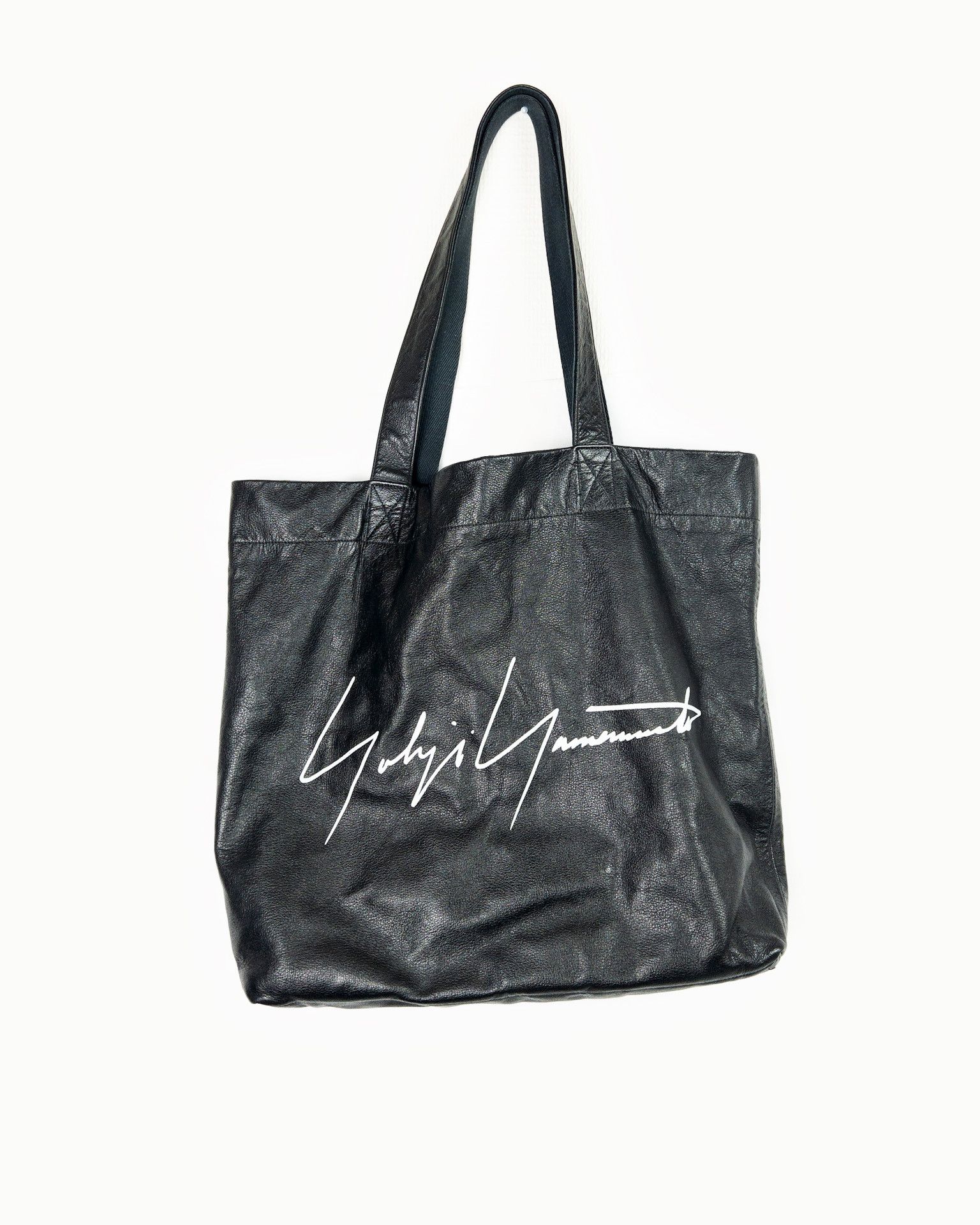Yohji Yamamoto Yohji Yamamoto Signature Logo Leather Tote Bag | Grailed