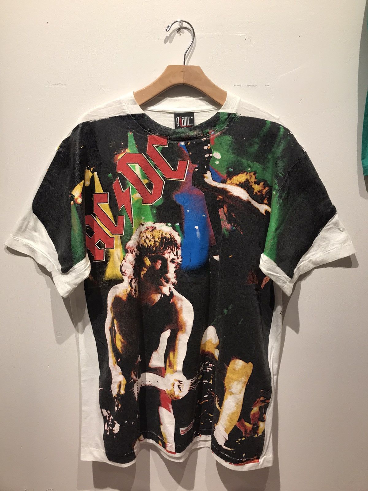Vintage Retro vintage AC DC rock band AOP all over print shirt | Grailed