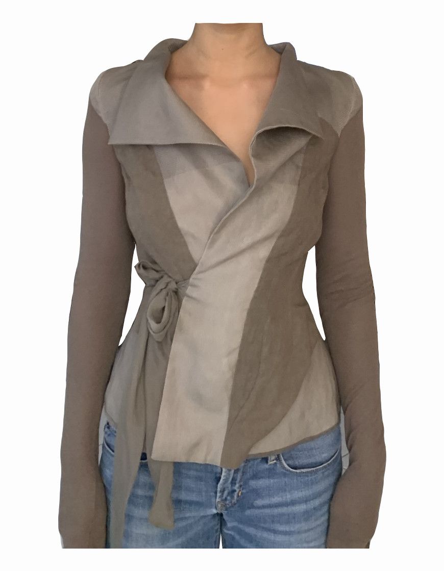 Rick Owens Rick Owens asymmetrical wrap jacket | Grailed