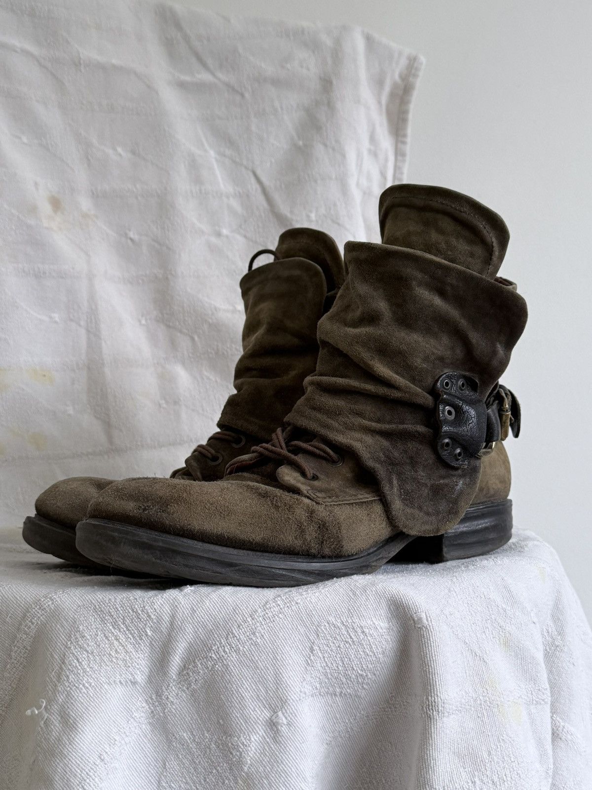 A.S.98 Avant Garde A.S. 98 Tornado Mart Style Suede Leather Boots | Grailed
