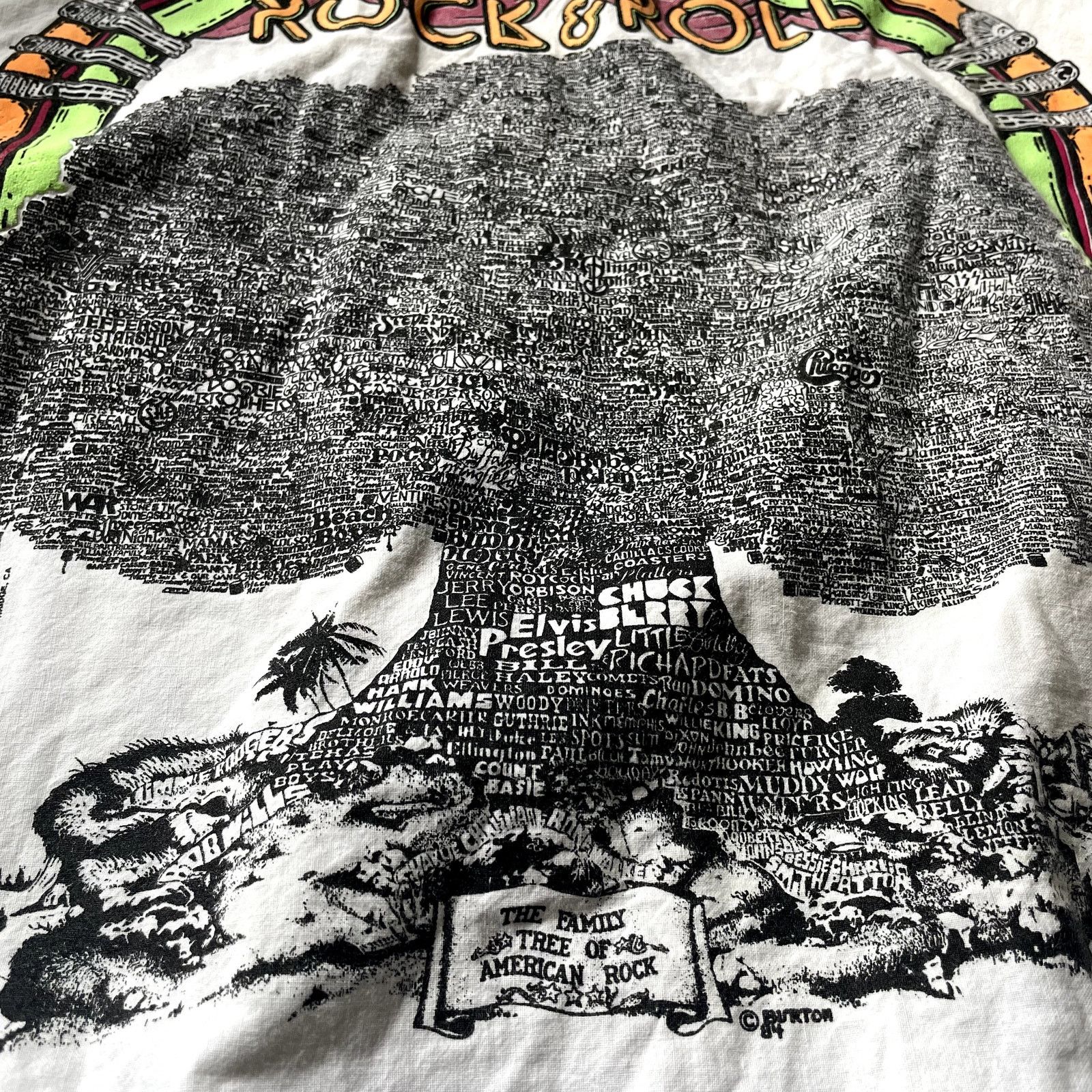 Vintage RARE VTG Family tree of Rock & Roll Top 1987 | Grailed
