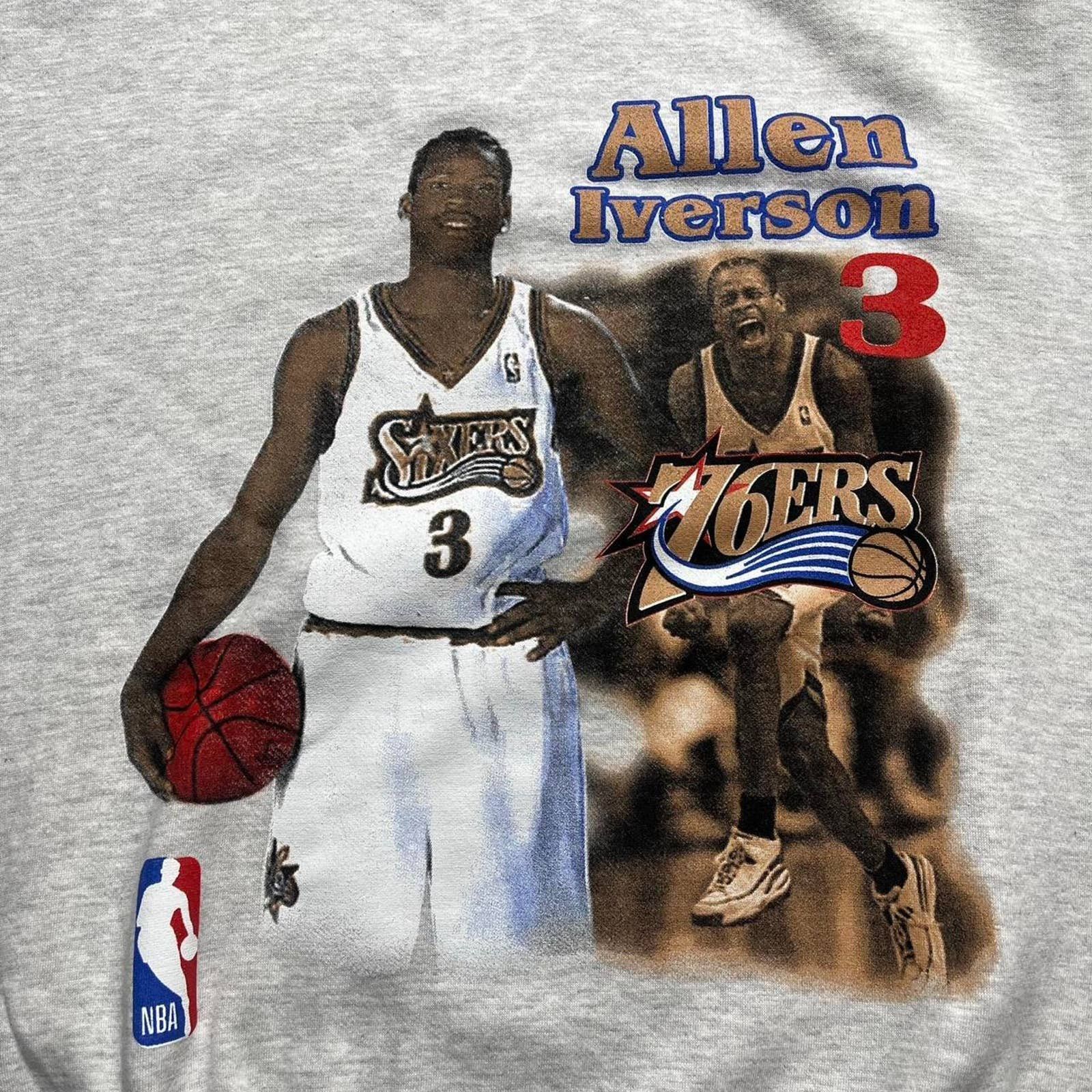 Vintage Vintage 90’s Philadelphia 76ers Allen Iverson NBA Sweatshirt | Grailed
