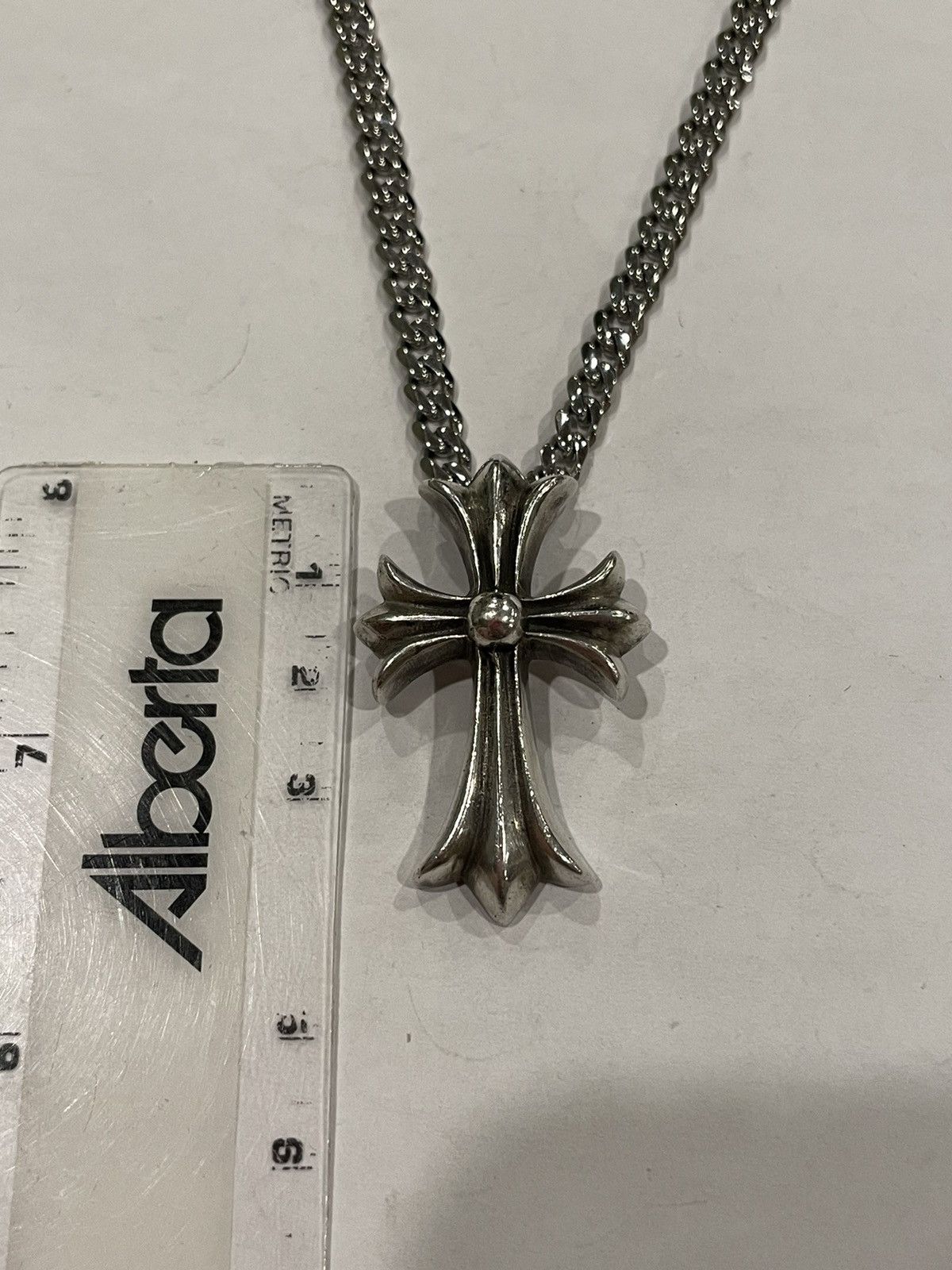 Chrome Hearts Chrome Hearts Large Cross Pendant Cuban Link Chain ...