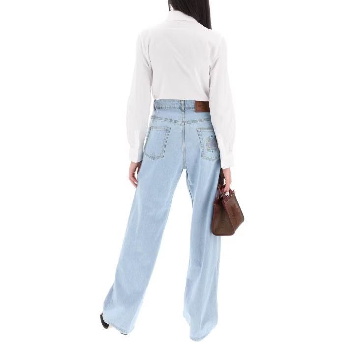 Etro o1s22i1n0524 Low Waisted Baggy Jeans in Light Blue | Grailed