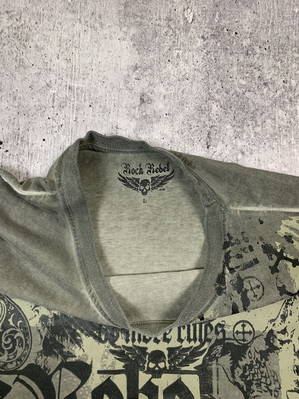 Affliction Y2k affliction style rock rebel aop band tee | Grailed
