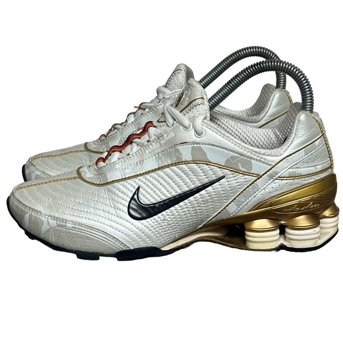 Nike Nike Shox Turbo Pearl White Camo Gold 2007 Size 6 Rare Shoes | Grailed
