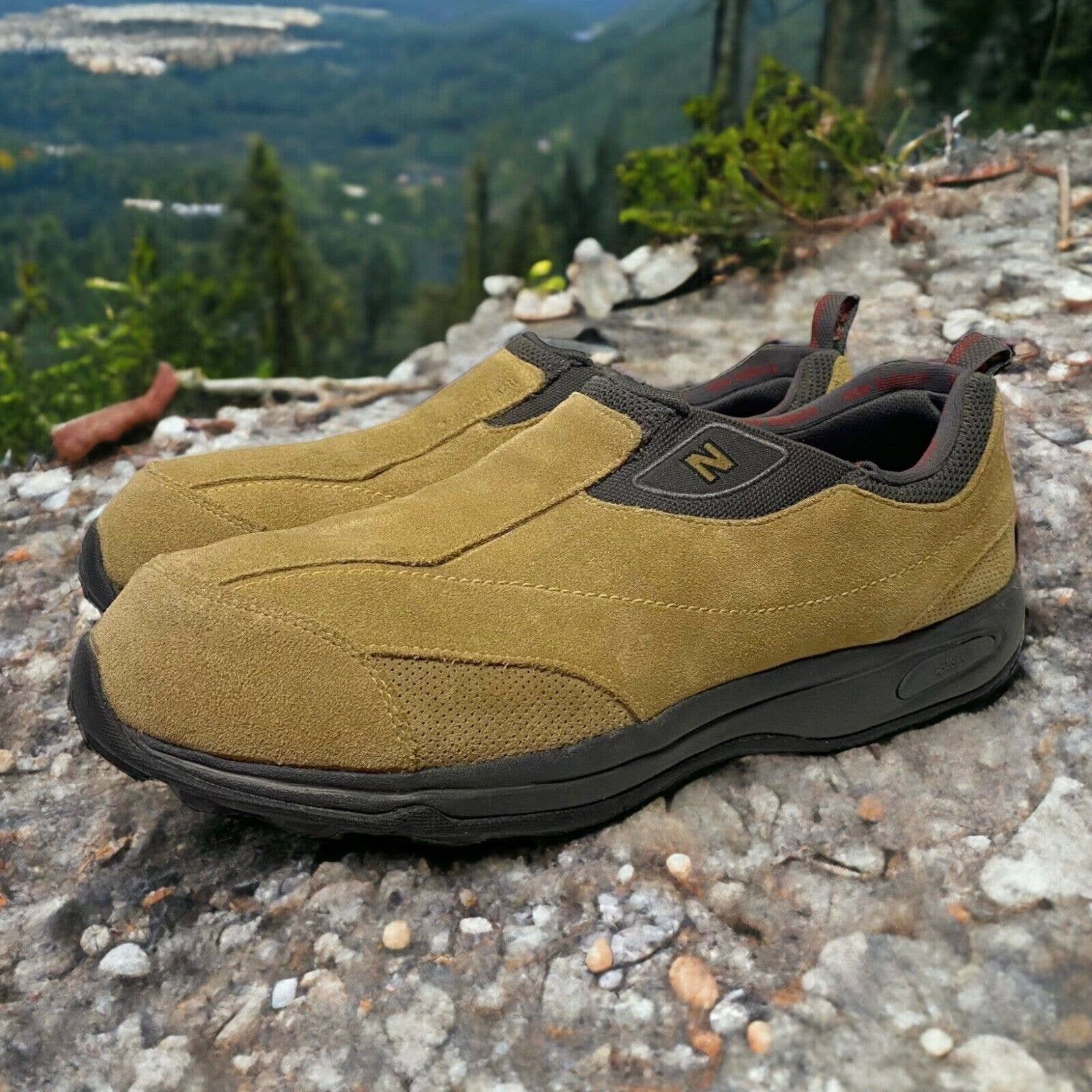 New Balance New Balance 640 Khaki Tan Suede Slip On Hiking Shoes Size ...