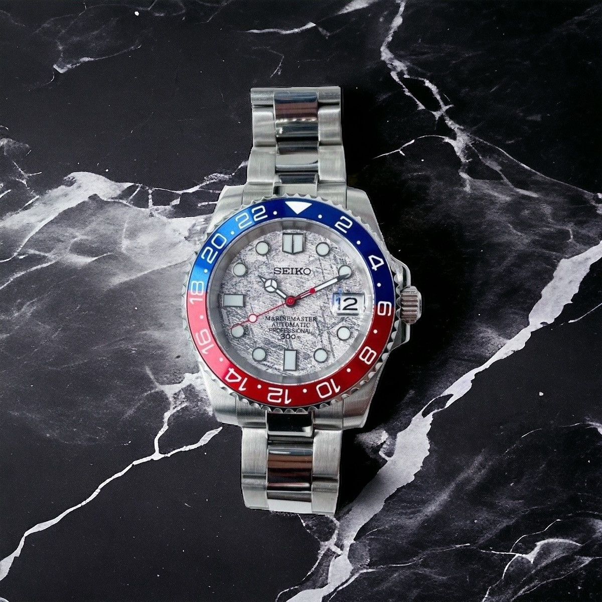 Japanese Brand × Seiko Seiko Mod GMT-Master 2 Pepsi Meteoroid Dial ...