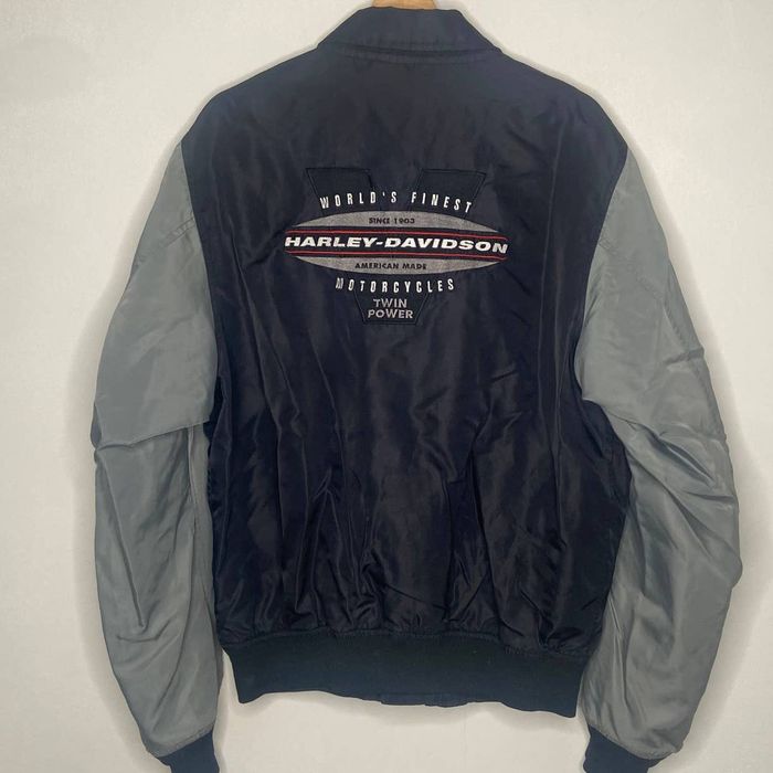 Vintage Harley Davidson Grey cotton Jacket | Grailed