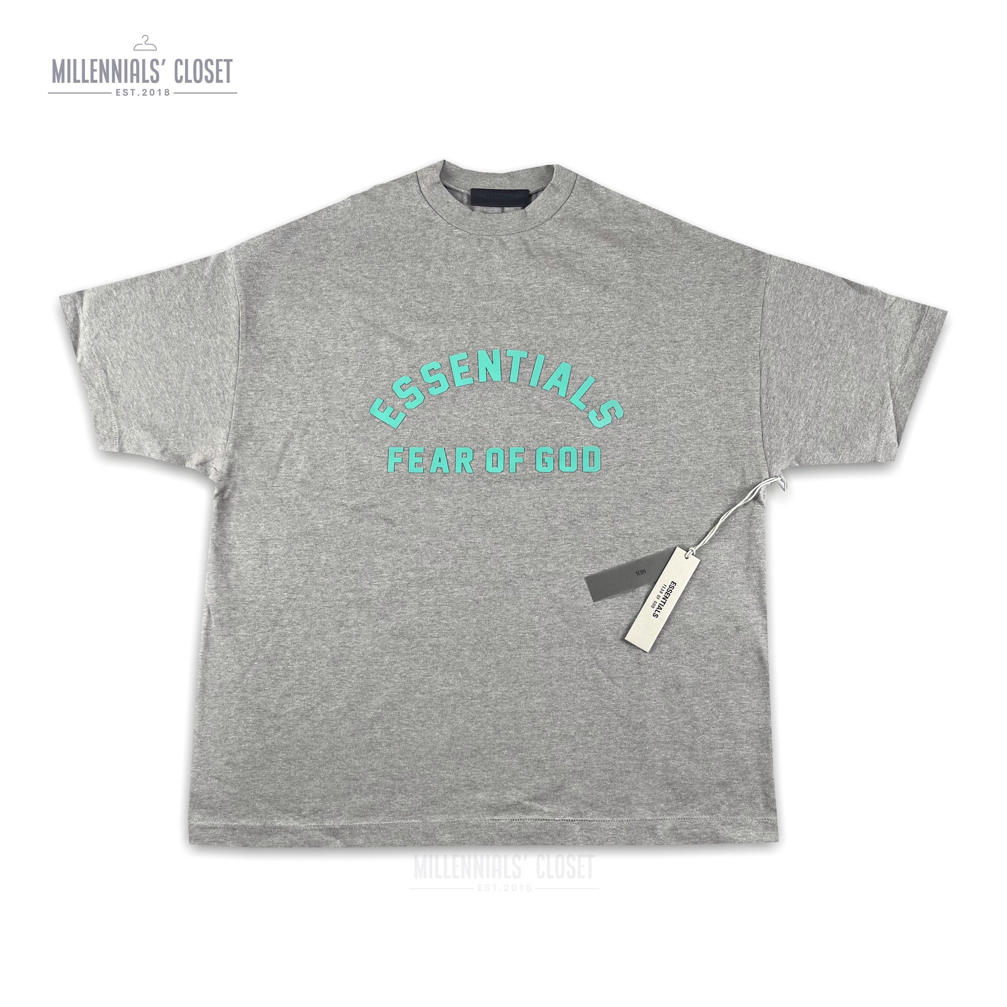 Fear of God Fear of God Essentials Dark Heather Oatmeal Heavy Tee XXL ...