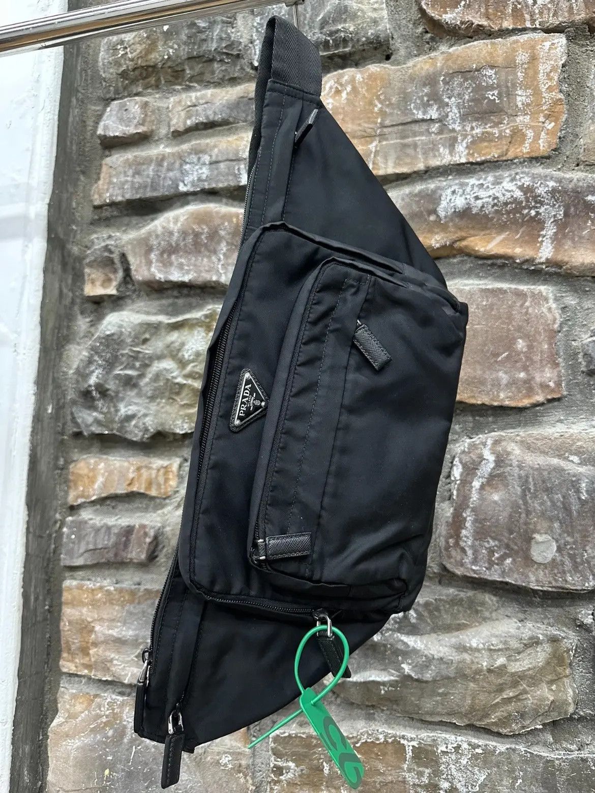 Prada Prada metal label nylon utility bag | Grailed